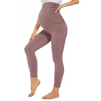 Generic Legging de maternit&eacute; taille haute pour femme - Coupe ajust&eacute;e - Extensible - Coupe ajust&eacute;e - Pour la gym, le sport, lentra&icirc;nement actif, le yoga, rose,