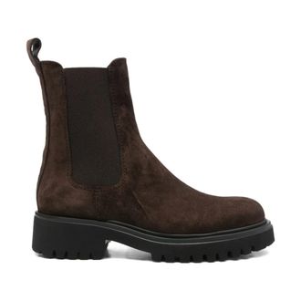 Guglielmo Rotta Schwarze Wildleder Stiefeletten mit Mandelform - - Shoes - Damen - Braun - 38 EU