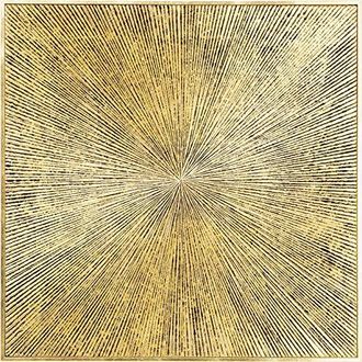 Kare Design Design Objektbild Illumino Gold, Massivholz Rahmen, Gro&szlig;, quadratisch, Wandbild, Antikgold, Wanddekoration, Leinwand, Abstrakt, Modern, Wohnzimmer, Sc