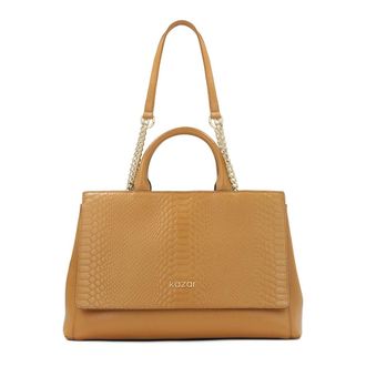 Kazar Hellbrauner Koffer mit gepr&auml;gter Klappe - - Bags - Damen - Braun - ONE SIZE