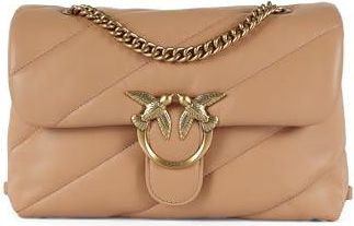 Pinko Sac &agrave; bandouli&egrave;re en cuir matelass&eacute; LOVE PUFF CLASSIC CL. | 5BPDB100038A0F2 C79Q NUDE, Nude, Medium