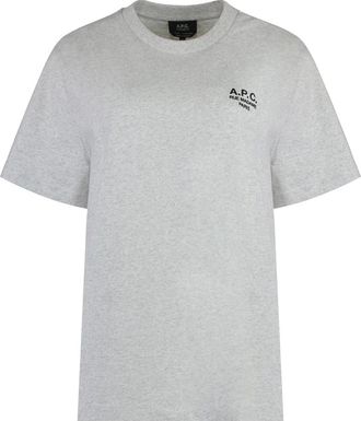 A.P.C. A.p.c., Femme, Tops, Gris, Taille: 40 FR T-shirt en coton avec logo