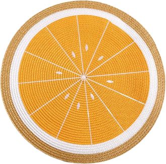 NUOBESTY Runde W&auml;rmeisolierende Tischunterlage mit Zitronenmuster Rutschfestes Tischset aus Sicherem Material f&uuml;r K&uuml;che und Esszimmer