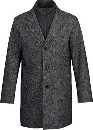 JP1880 Hommes Grandes tailles L-8XL Manteau en laine mélangée, avec insert matelassé et col à revers noir 4XL 808655100-4XL