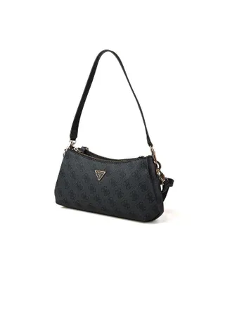 Guess Womens Shoulder Bag Coal Logo Polyurethane - Crossbody-Bags