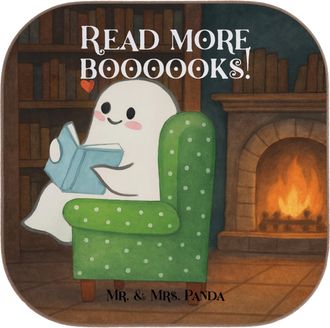 Mr. & Mrs. Panda Untersetzer f&uuml;r Gl&auml;ser Gespenst Buch Design - Geschenk, Gem&uuml;tlich, Tischuntersetzer, Coaster, Dekoration, gl&auml;seruntersetzer, Tassen, Glas, Herbst