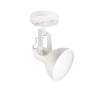 Licht-Erlebnisse DALLAS Deckenspot Wei&szlig; Metall E14 &Oslash;14cm rund verstellbarer Deckenstrahler Retro Design Wohnzimmer K&uuml;che