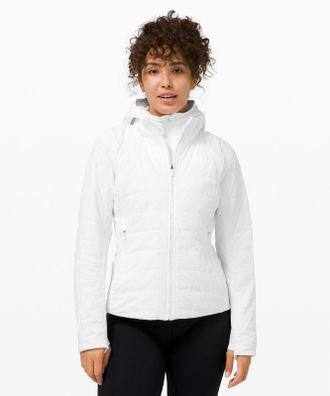 lululemon Another Mile Jacke f&uuml;r Frauen - Gr&ouml;&szlig;e 10 in White