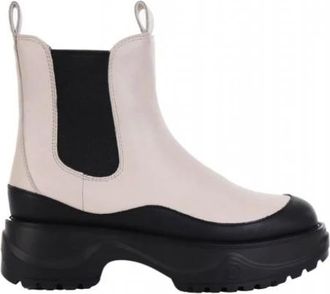 Michael Kors Femme, Chaussures, Beige, Taille: 36 EU Bottines Chelsea bicolores en cuir Dupree