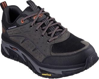 Skechers Arch Fit Road Walker Vernal Baskets imperméables en cuir pour homme, charbon, 46 EU