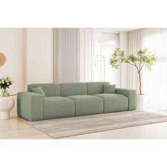 Fun M&ouml;bel Sofa Designersofa CELES PREMIUM 3-Sitzer in Stoff Sven Hellgr&uuml;n