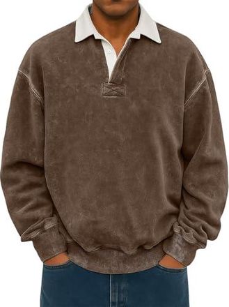 Generic Polo classique extensible et l&eacute;ger &agrave; coupe classique pour homme, doux et confortable, coupe classique, marron, 4XL