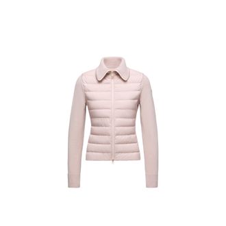 Moncler Moncler Cardigan Zipp&eacute; En Laine Matelass&eacute;e, Femme, Rose, Taille: Xl