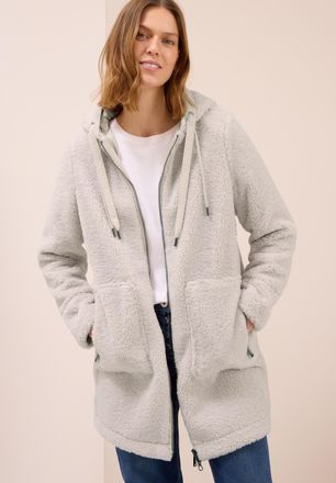 Cecil Kurzmantel CECIL, Damen, Gr. XXL (46), wei&szlig; (teddy vanillewei&szlig;), Web, Obermaterial: 100% Polyester. Futter: 100% Polyester, unifarben, regular fit Po-