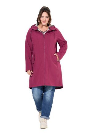 Ulla Popken Softshelljacke HYPRAR Softshell-Longjacke wasserabweisend Kapuze