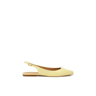 Kazar Hellgelbe flache Pumps mit offener Ferse - - Shoes - Damen - Gelb - 39 EU