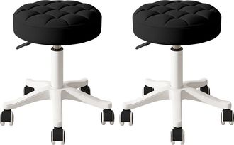 Generic Make-up-Stuhl, Verstellbarer, drehbarer Schreibtischstuhl, bequemer Arbeitshocker aus Kunstleder ohne Armlehnen und ohne R&uuml;ckenlehne, ideal f&uuml;r das Ho