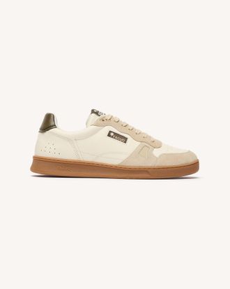 Faguo Baskets en cuir &eacute;cru et kaki