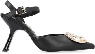 Just Cavalli Womens Heeled Sandals With Ankle Strap Black Leather