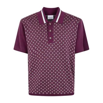 Dr&ocirc;le de Monsieur Jacquard Strick Poloshirt - - Tops - Herren - Rot - L