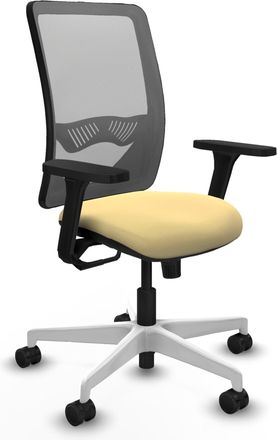 Piqueras y Crespo Schreibtischstuhl aus Kunstleder Zulema mit 3D-Armlehnen, h&ouml;henverstellbare Lendenwirbelst&uuml;tze, ausgestattet mit 3 Positionen und Schneidschaum, Grau/