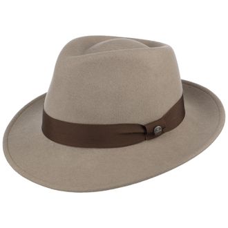 Lierys City Filzhut Wollfilzhut Damen Herren Wasserabweisend Packable Bogarthut Fedora Sommer Winter beige S (54-55 cm)
