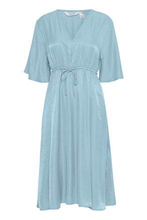 b.young BYITILDA Damen Midikleid Abendkleid Kleid mit Bindeband V-Ausschnitt Loose fit, Gr&ouml;&szlig;e:40, Farbe:Stone Blue (164114)