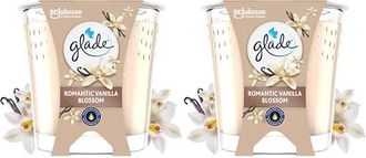 Glade Duftkerze, Romantic Vanillebl&uuml;te, angereichert mit &auml;therischen &Ouml;len, vegan, 30-Stunden-Duft, 1 Kerze (Packung mit 2)