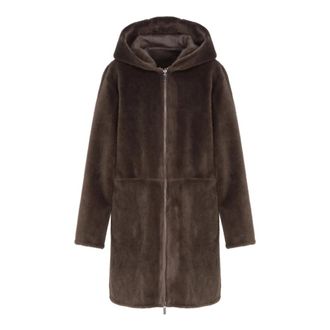 DIEGO M Wendbarer Kunstpelzmantel mit Stickerei - - Jackets - Damen - Braun - 2XL
