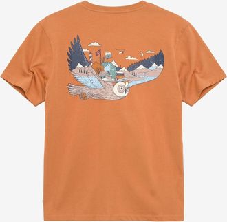 Knowledge Cotton Apparel Herren vegan T-Shirt Mit L&ouml;wen Aufdruck Auf Der R&uuml;ckseite, Braun