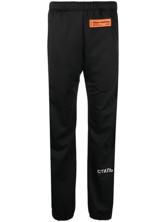 Heron Preston pantalon froncé à patch logo - Noir