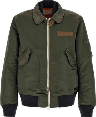 sacai Knielanger Mantel - Gr&uuml;n