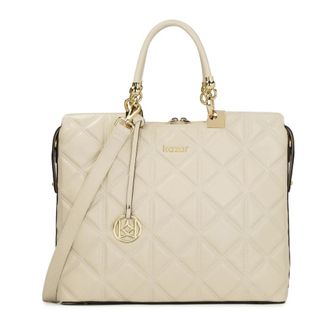 Kazar Elegante gesteppte Lederaktentasche - - Bags - Damen - Beige - ONE SIZE
