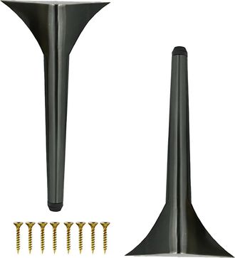 Generic Metallf&uuml;&szlig;e F&uuml;r Schr&auml;nke, 2 Dreieckige M&ouml;belf&uuml;&szlig;e Aus Edelstahl, Ersatzf&uuml;&szlig;e F&uuml;r Sofas, Betten Und Couchtische, Inklusive Befestigungsschrauben(Schwarz,3