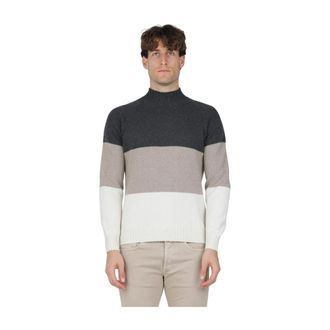 Gran Sasso Tricolor Rollkragenpullover - - Knitwear - Herren - Beige - 3XL