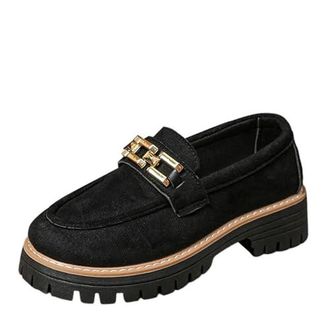 Generic Chaussures &agrave; enfiler pour femme - Large largeur - Style d&eacute;contract&eacute; - Bout rond - Talon bas - &Eacute;l&eacute;gantes - Classiques - Antid&eacute;rapantes - Confortables -