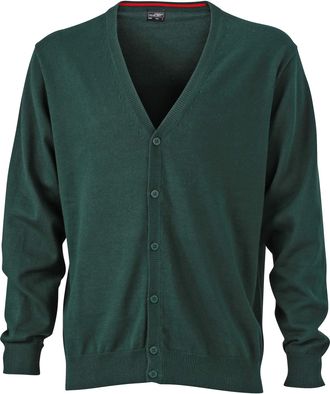 James & Nicholson Herren-Cardigan mit V-Ausschnitt - Cardigan f&uuml;r Herren mit V-Ausschnitt Gr. X-Large, Gr&uuml;n - Khaki
