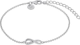 Tom Tailor Tom Tailor Armband mit Anh&auml;nger f&uuml;r Damen, Sterling Silber 925, mit Zirkonia, 16+4 cm, silber, Infinity, Geschenkidee, Armschmuck, Damenschmuck, 21005