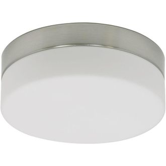Steinhauer Sienna Ikaro Plafonnier Flush Acier Bross&eacute;, Verre Mat IP44