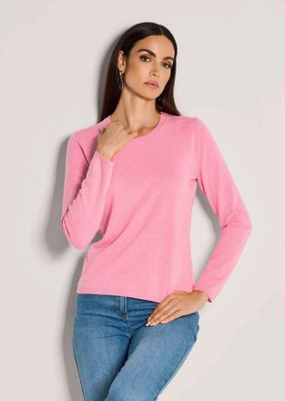 Madeleine Strickpullover Leichtes Feinstrick-Oberteil mir Rundhals Modernes Longsleeve aus Modal, figurnaher Schnitt