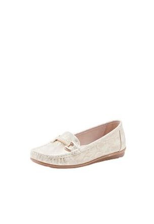 Damart Mocassins Motif Animalier Jaune Imprim&eacute; Taille 40