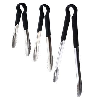 Cabilock Edelstahl Lebensmittelzange Satz S/m/l Hitzebest&auml;ndig Grillzange K&uuml;chen Und Buffet Servierzange Mit Wellenkopf F&uuml;r Backen Bbq Und Partys