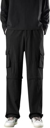 Generic Pantalon cargo classique pour homme - Pantalon de randonn&eacute;e zipp&eacute; - Pantalon d&eacute;t&eacute; amovible - Avec ceinture - S&eacute;chage rapide - Respirant - Pantalon fon