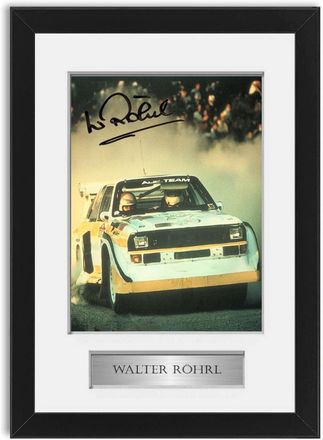 Generic Walter Röhrl Weltmeisterfahrer, signiert, A4, gerahmt