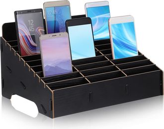 BESPORTBLE 30 F&auml;cher Handy Aufbewahrung f&uuml;r Schule, Holz AufbewahrungsboxHandy-Garage, Schwarzer Handy Aufbewahrungstasche f&uuml;r das Klassenzimmer, f&uuml;r Klassenzimm