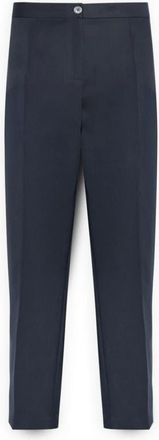 Elena Miro Femme, Pantalons, Bleu, Taille: 42 FR Pantalon droit en satin stretch
