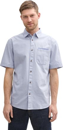 Tom Tailor Regular Fit Kurzarmhemd mit Karomuster, White Blue Indigo Check, M