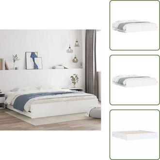 vidaXL The Living Store - Bettgestell mit Schubladen Wei&szlig; 180x200 cm Holzwerkstoff - Bettesrahmen - Doppelbett - Holzbettfundament - Schubladenschrank