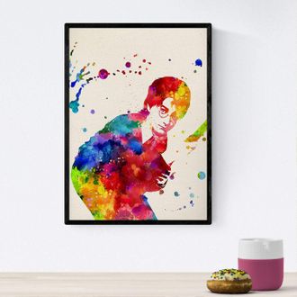 Nacnic Poster Harry Potter Aquarell-Stil. Filmbl&auml;tter, Filme und Schauspieler. Alte Filmplakate mit Aquarell-Stil. A4-Format