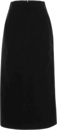 Jil Sander Femme, Jupes, Noir, Taille: 40 FR Jupe Midi en Laine Vierge